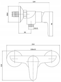 Cersanit Libra - sprchová baterie, chrom, S951-407