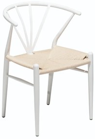 OnaDnes -20% ​​​​​Dan-Form Bílá kovová jídelní židle DAN-FORM Delta s výpletem