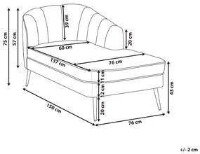 Sametová lenoška levostranná námořnická modrá ALLIER Beliani