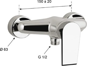 Sapho Kai KA11 sprchová baterie nástěnná 150 mm páková