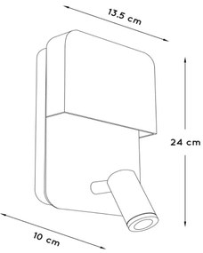 Lucide 79200/08/30 - LED Nástěnné svítidlo BOXER LED/5W/230V + LED/5W USB černá