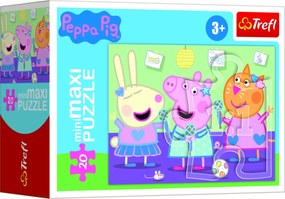 Trefl Minipuzzle miniMaxi 20 dílků Prasátko Peppa/Peppa Pig 4 druhy v krabičce 11x8cm 24ks v boxu
