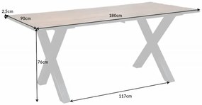 Jídelní stůl Barracuda s ohýbaným X rámem 180cm/40568