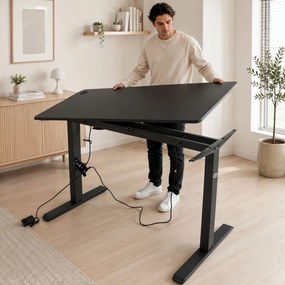 Elektricky výškově nastavitelný rám psacího stolu, 2 motory – bílý 110-180 cm DV-202ODF - černá