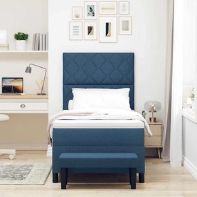 Postel s boxspringem s polštářem Modrá 90 x 190 cm textil 3344113