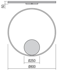 Redo 01-1946 nástěnné LED stmívatelné svítidlo Orbit pískově černé, 55W, 3000K, ø80cm