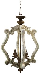 Vintage béžové závěsné světlo Quent s patinou - 39*39*83 cm