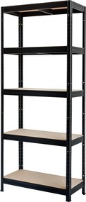 System Bezšroubový policový regál Futur 200 - 1800 mm x 1200 mm x 450 mm, černá