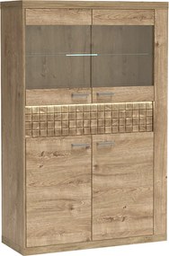 NATURAL | vitrína N5 s policemi a zásuvkou | 102 cm | dub ribbeck