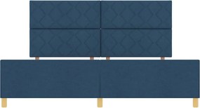 Rám postele s čelo Modrá 200 x 200 cm textil 3344836