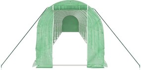 Skleník s ocelovým rámem zelený 28 m² 14 x 2 x 2 m 3188022
