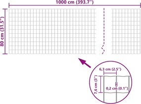 Euro plot ocel 10 x 0,8 m zelený 140584