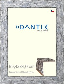 DANTIK rámeček 59,4x84 | TRAVERTINO stříbrné (Plexi Čiré)