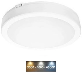 LED Koupelnové stropní svítidlo NAIROS LED/24W/230V 3000/4000/6500K IP65 bílá