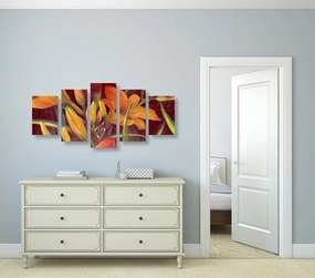 5-dílný obraz probuzení oranžové lilie Varianta: 200x100