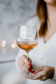 Bella Rose Velká sklenice na víno Len jeden pohárik - SK, čirá barva, sklo