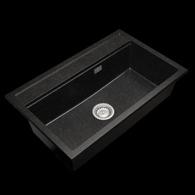 Gamma Advance, 1-komorový granitový dřez 805x505x210 mm, černá skvrnitá, GMA-ZLE000117