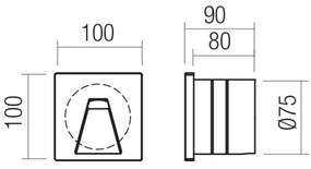 Redo 91195 - LED Venkovní orientační svítidlo BAST LED/2,5W/230V IP65 šedá