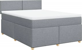 Box spring postel s matrací světle šedá 140 x 190 cm textil 3288968