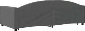Válenda s přistýlkou a zásuvkami tmavě šedá 100 x 200 cm textil 3197230