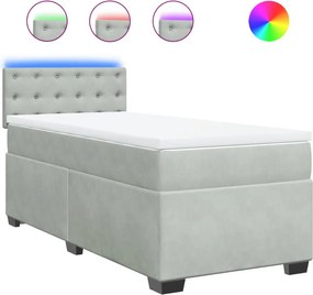 Box spring postel s matrací světle šedá 80 x 200 cm samet 3288474