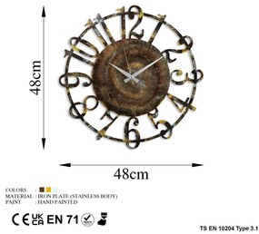 Wallexpert Dekorativní kovové nástěnné hodiny Metal Wall Clock 15 - 1, Vícebarevná