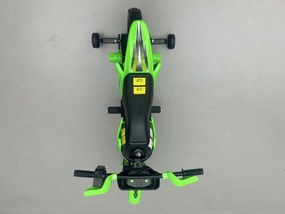AIYAPLAY Dětská elektrická motorka 12V se 2 odnímatelnými pomocnými koly, 2 motory, zadní odpružení, hudba, 3 km/h, 3-6 let, zelená