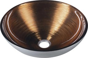 Sapho Murano - Umyvadlová mísa Wenge, průměr 40 cm, bez přepadu, měděná/stříbrná AL5318-66