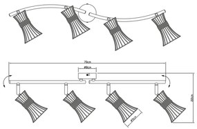 Globo 54814-4 - Bodové svítidlo PURRA 4xE14/40W/230V