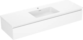 Mexen Orio, koupelnová skříňka 140 cm s umyvadlem Otis, 1 zásuvka, bílá matná, 91A10-14023-1-BF01-W18M01
