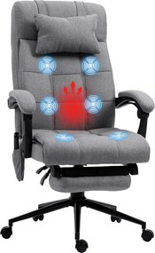 Vinsetto kancelářská židle s masážní funkcí, ergonomická kancelářská židle s funkcí sklápění, ohřívání bederní části, výškově nastavitelná počítačová
