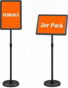 Costway Sada 2 informačních stojanů A3 87–137 cm Výškově