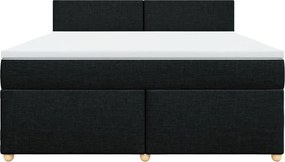 Box spring postel s matrací černá 180x200 cm textil 3289054