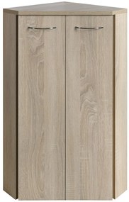 Aqualine Keramia Fresh koupelnová doplňková skříňka rohová 35 x 78 x 35 cm dub platin 50323