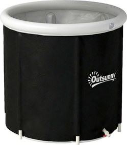 Outsunny nafukovací ledová vana 280 l — přenosná studená lázeň s krytem a pumpou, vícevrstvé zateplení, Ø78 x 71 cm