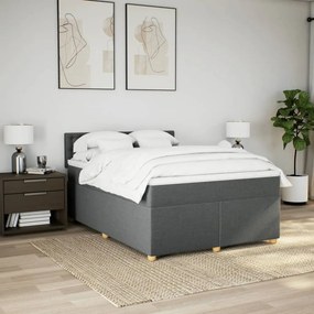 Box spring postel s matrací tmavě šedá 160x200 cm textil 3289046