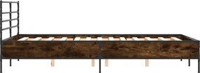 Rám postele hnědý dub 135 x 190 cm kompozitní dřevo a kov 3280076