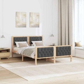 Rám postele s čelo Tmavě šedá 150 x 200 cm Masivní borové dřevo 3394284