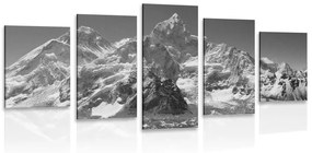 5-dílný obraz nádherný vrchol hory v černobílém provedení Varianta: 100x50