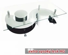 Designový konferenční stolek vysoký lesk bílá/černá T-16 0