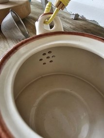 Porcelánová konvička na čaj s modrými květy - 18*14*12 cm / 0,8L