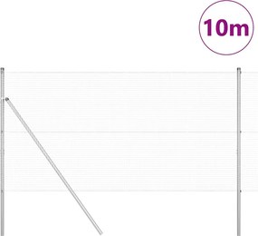 Zemní upevnění svařované drátěné ploty 10 x 1,4 m Stříbrná 3351581