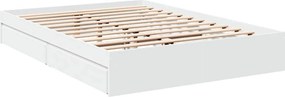 Rám postele se zásuvkami bílý 160 x 200 cm kompozitní dřevo 3280643
