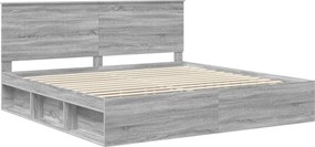 Rám postele Šedá Sonoma 200 x 200 cm Masivní borové dřevo 3410970