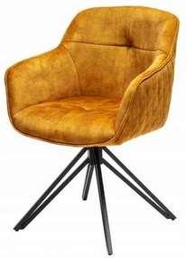 invicta interior Jídelní židle Euphoria otočná hořčicová žlutá samet - 2ks 40999