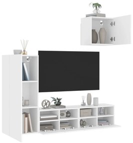 4dílná obývací stěna bílá kompozitní dřevo - Default Title