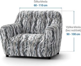 Bielastické potahy OCEANO NOVÉ šedo-modré křeslo (š. 60 - 110 cm)