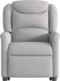 Zvedací masážní polohovací křeslo obláčkově šedé textil 3303213
