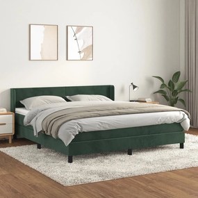 Box spring postel s matrací tmavě zelená 160x200 cm samet 3130850