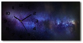 Wallmuralia Skleněné hodiny na stěnu tiché Mléčná dráha 60x30 cm